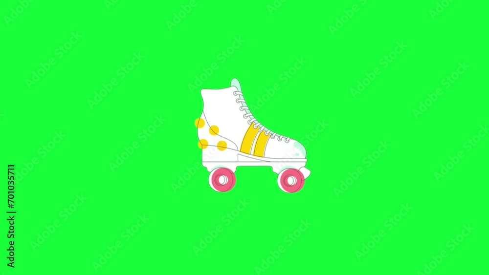 Animated Roller Skates icon background animated, logo symbol, social ...