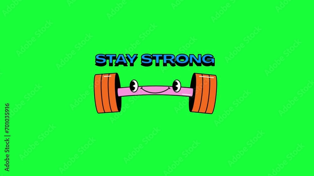 Animated Stay Strong Barbell icon background, logo symbol, social media ...