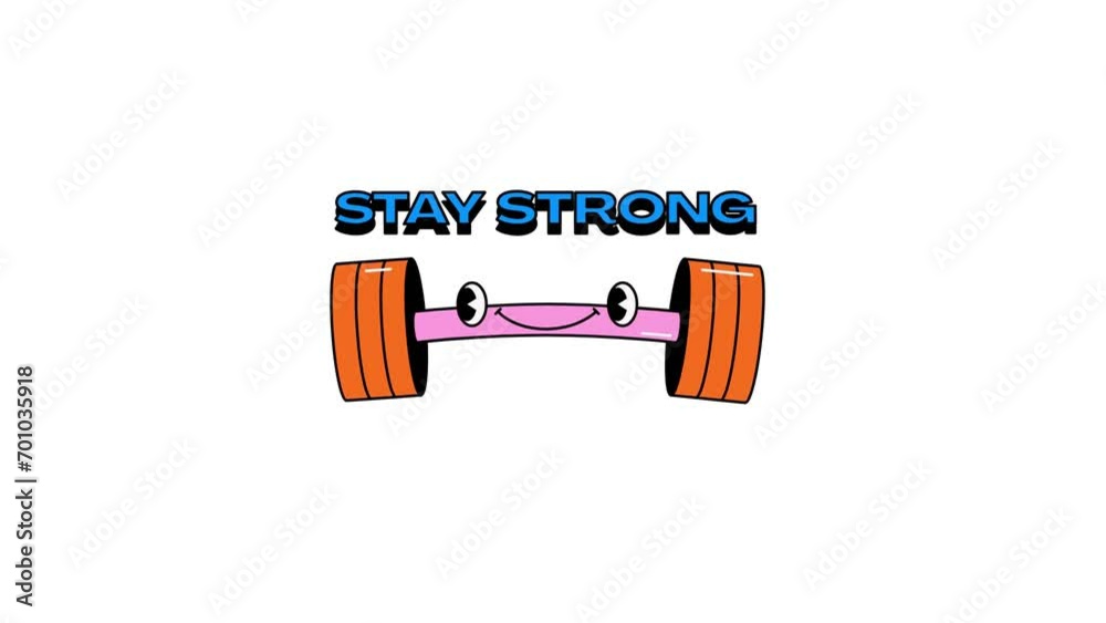 Animated Stay Strong Barbell icon background, logo symbol, social media ...
