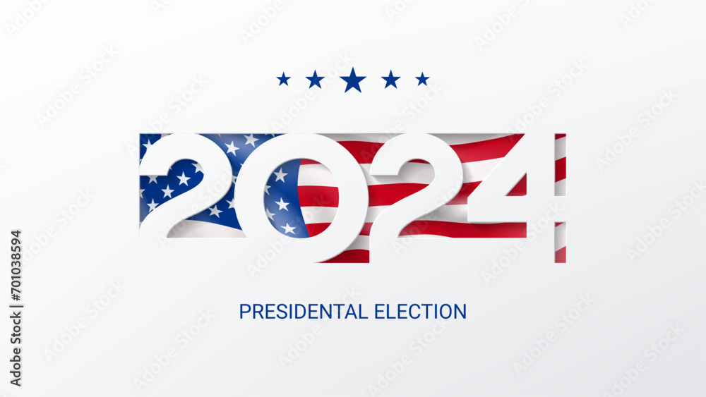US presidential election 2024. Template of isolated typography symbol ...
