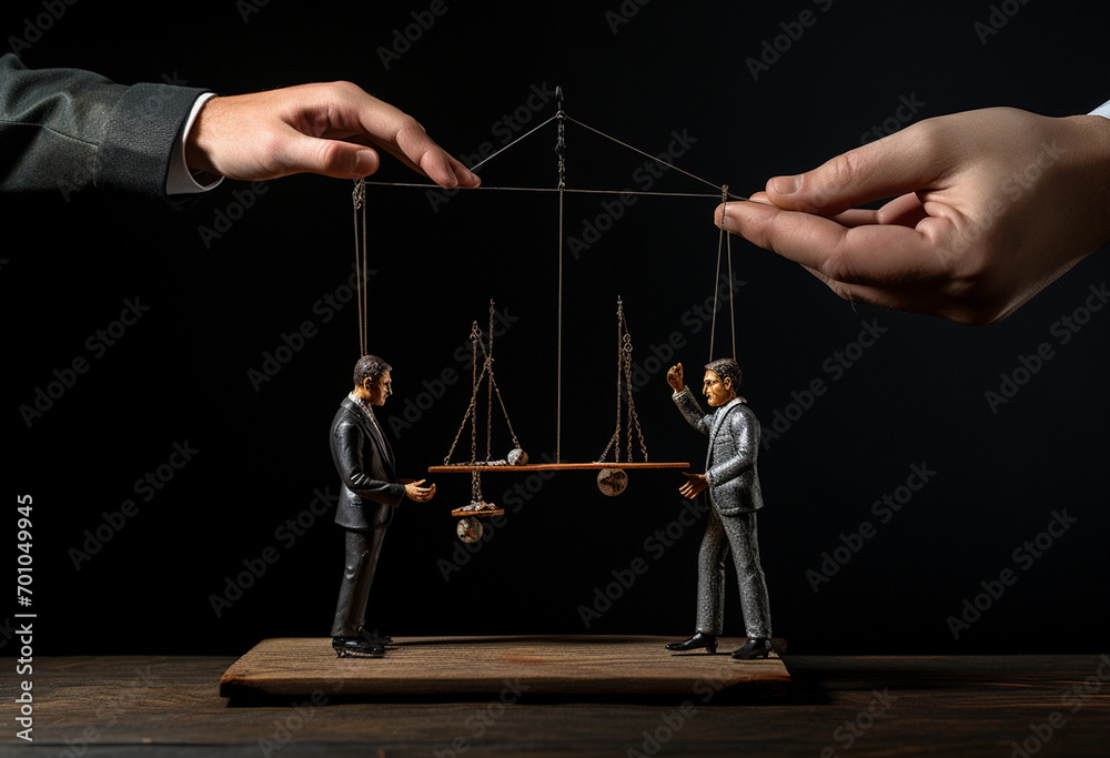 Manipulation Concept. Dictator manipulator concept, boss puppet abuse ...