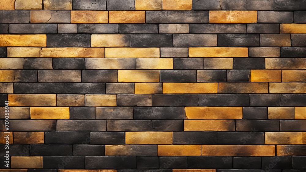 Black and yellow brick texture, dark and gold stone wall texture ...