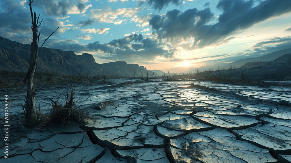 Eerie depiction of dried up oceans, AI Generated Stock Photo | Adobe Stock