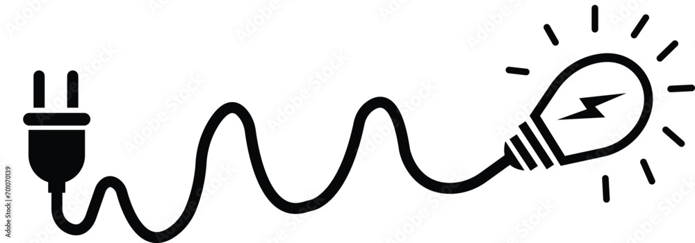 Light Blub vector icon design idea, creative bright lamp blub with a ...