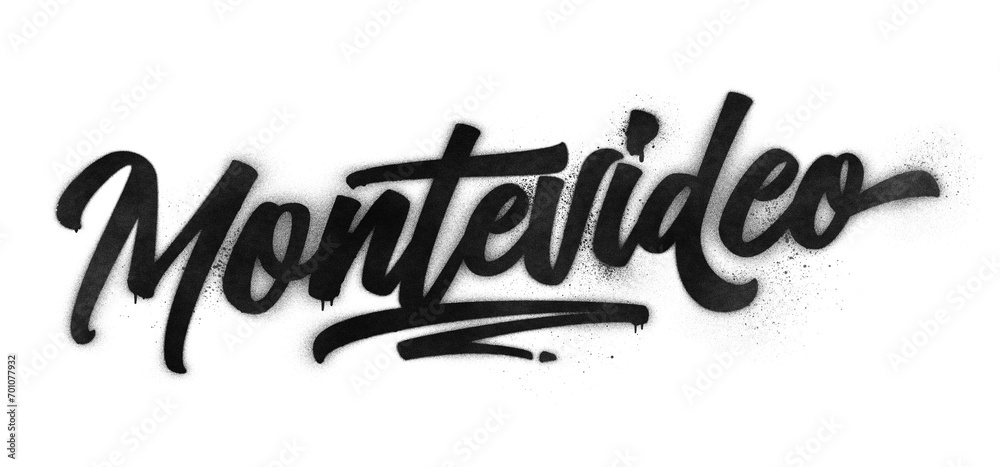 Montevideo city name written in graffiti-style brush script lettering ...