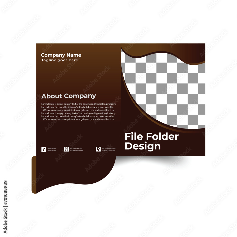 File folder template design for corporate office A4 size with pocket ...