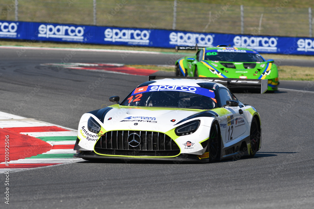 Scarperia, 29 September 2023: Mercedes Sls Amg of team Akm Motorsport drive by Marco Antonelli ...