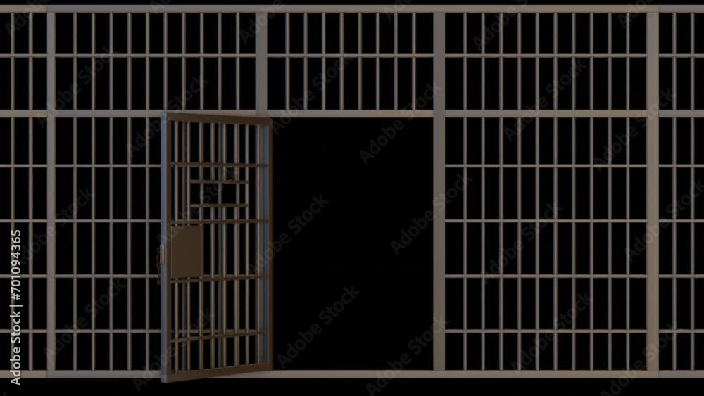 Prison Cell Door Opening and Closing Animation. 3D Prison cells, Iron ...