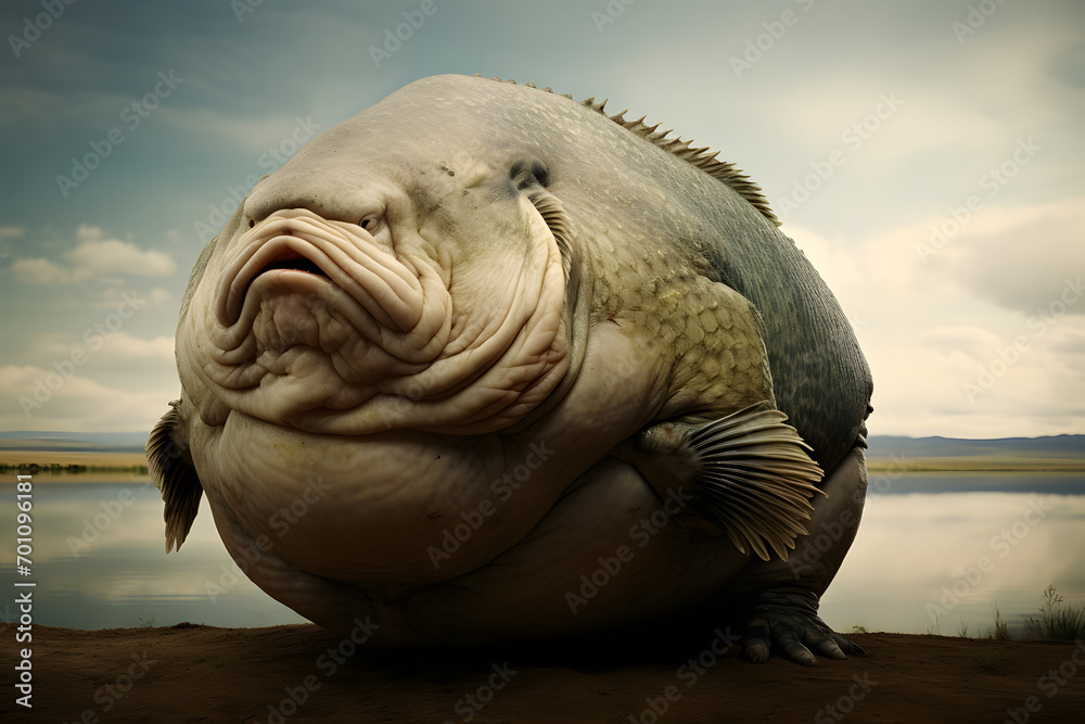 fat fish, massive fish, fat animals Stock Illustration | Adobe Stock