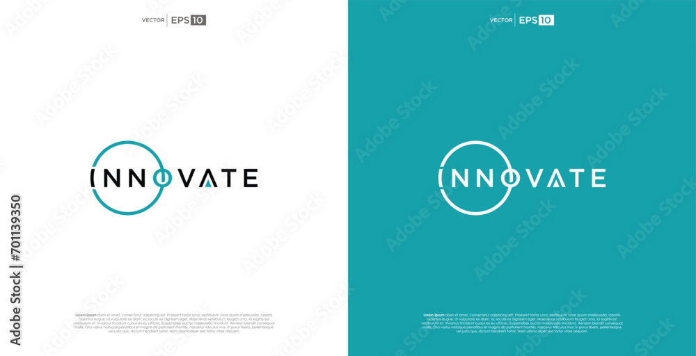 letter INNOVATED wordmark logo typography. A logo that extends the ...