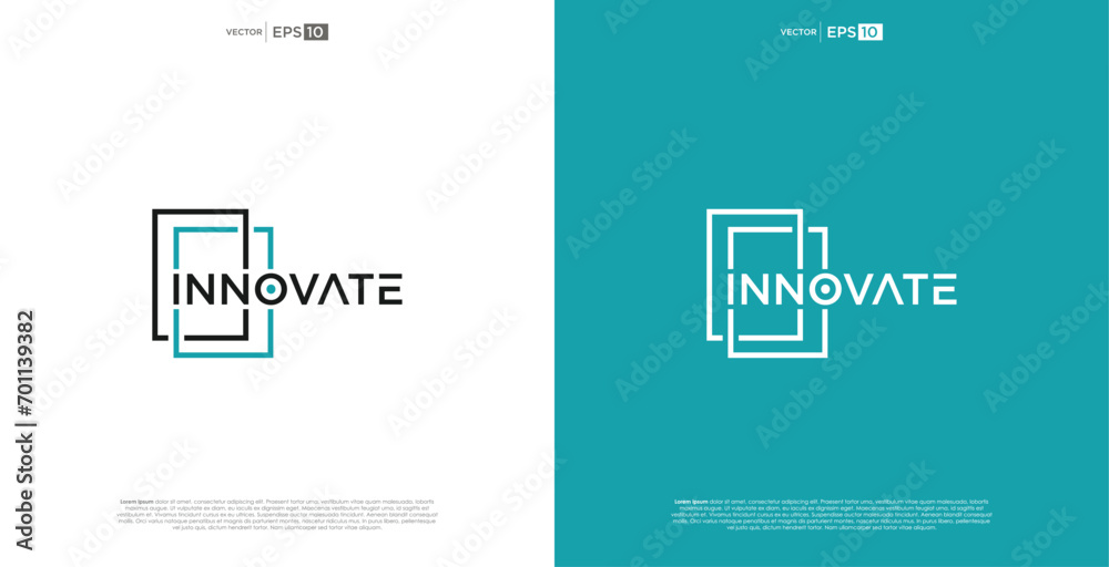 letter INNOVATED wordmark logo typography. A logo that extends the ...