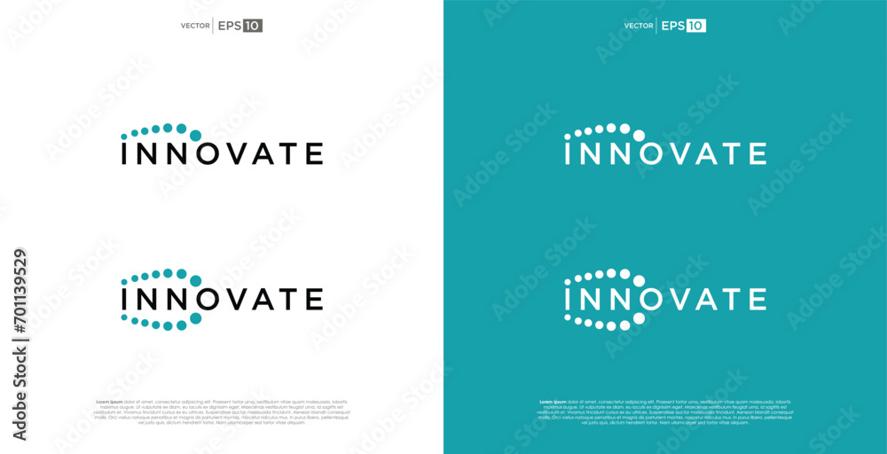 letter INNOVATED wordmark logo typography. A logo that extends the ...
