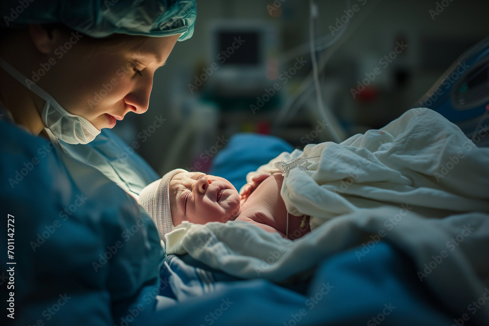 baby born via c-section Stock Photo | Adobe Stock
