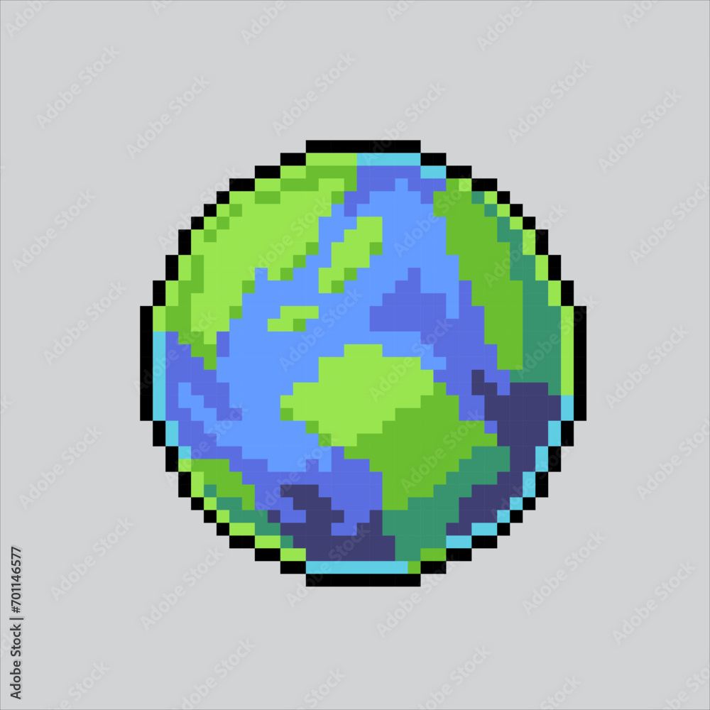Pixel art illustration Earth Planet. Pixelated Earth. Planet Earth ...