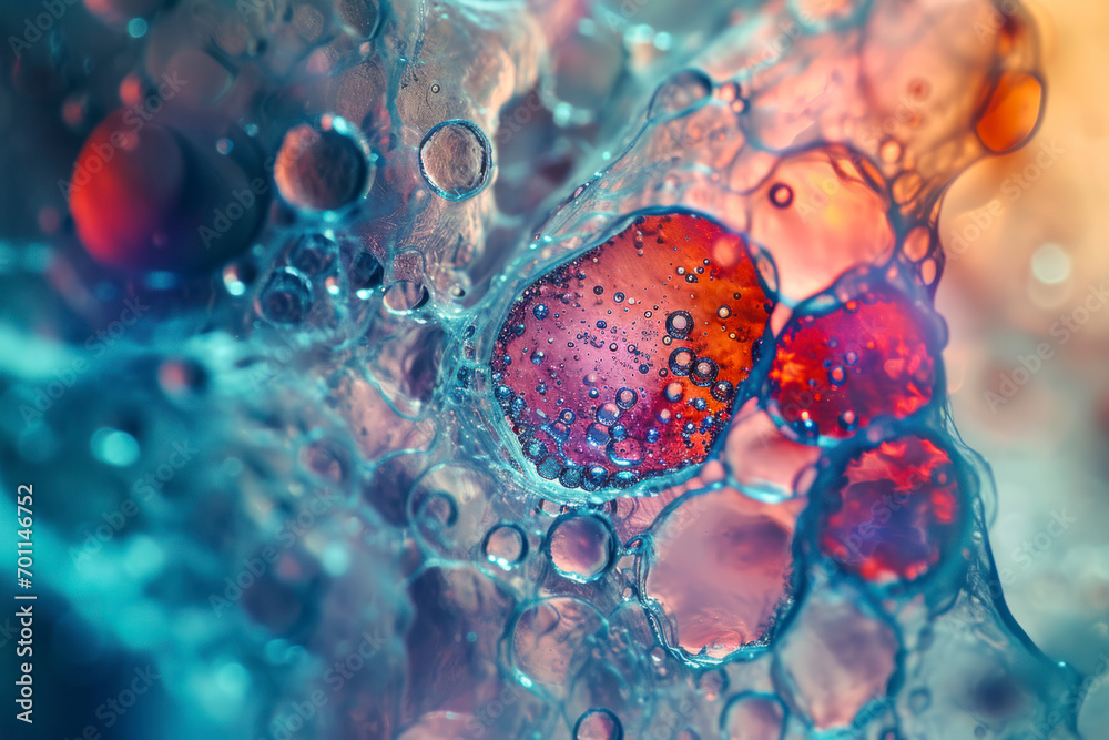 Microscopic cell structure, an abstract medical image capturing the ...