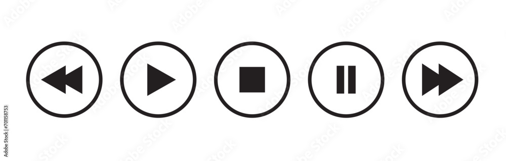 Arrow. Forward. Back. Stop. Play. Start button. Reload. Button. Video ...