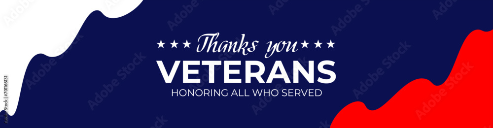 Vecteur Stock Thank You Veterans Day web banner, poster. USA Veterans ...