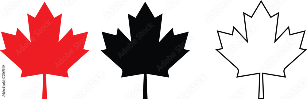 Maple leaf vector icon set. Maple leaf vector . Canada symbol maple ...