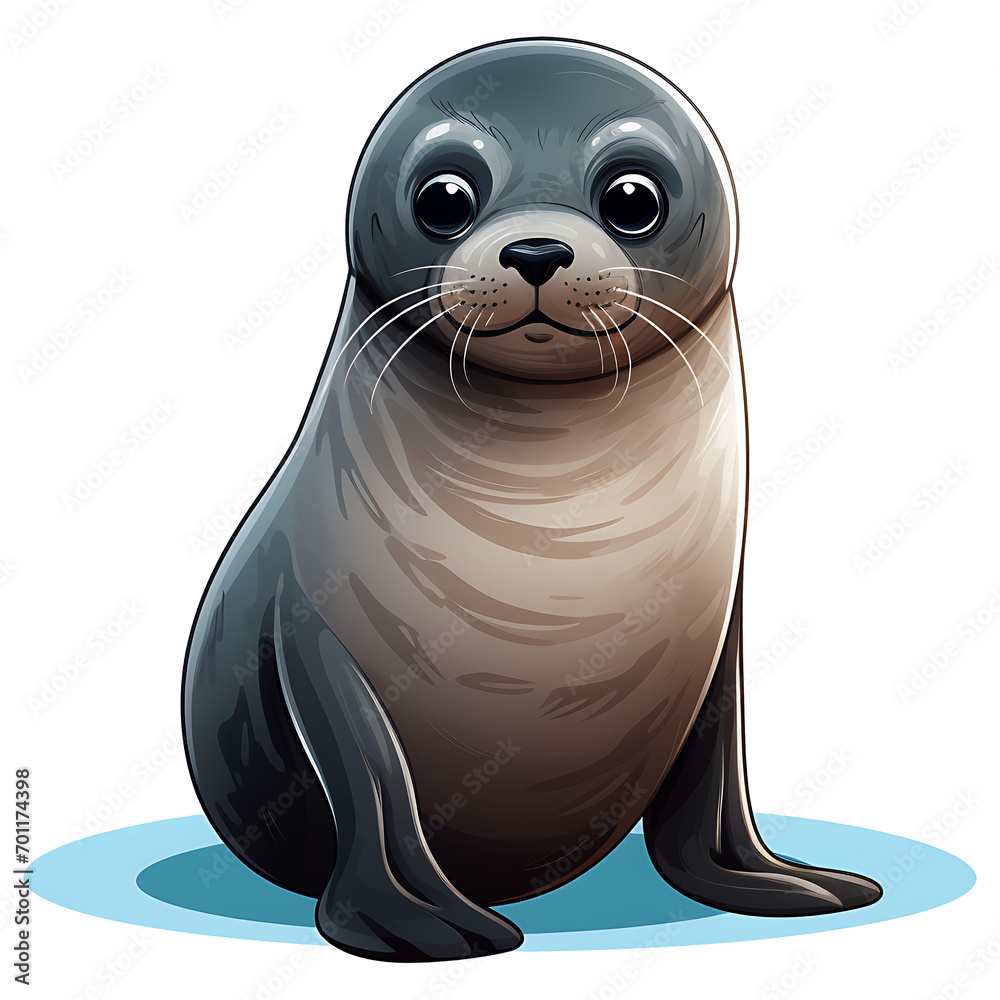 cute seal clipart illustration for sticker design with transparent ...