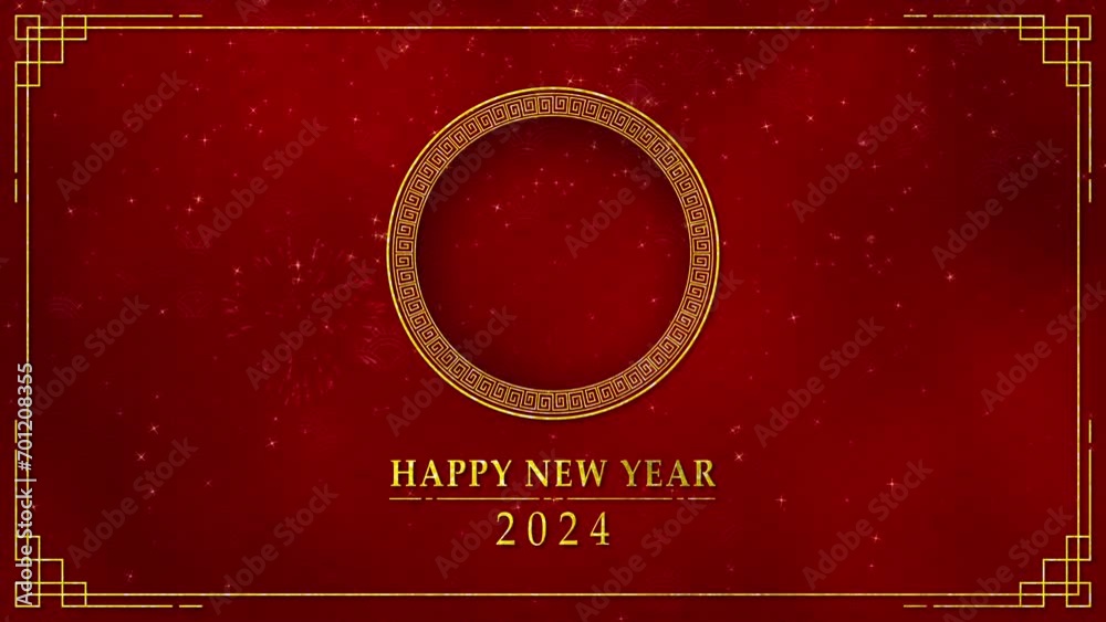 Motion graphic of Golden dragon logo with chinese new year and year of ...