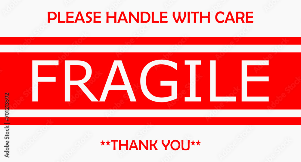sticker fragile handle with care, white color fragile warning label ...