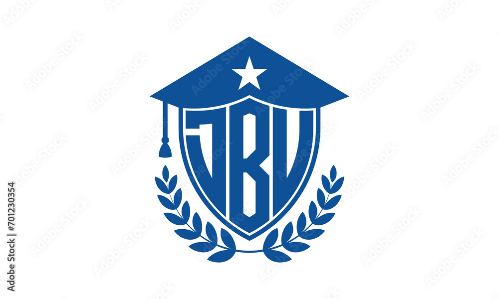 DBU three letter iconic academic logo design vector template. monogram ...