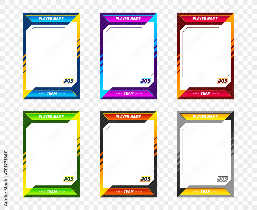 Sport game trading card template. Isolated 3d vector collectible cards ...