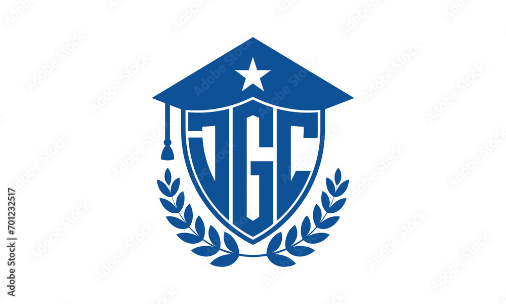 DGC three letter iconic academic logo design vector template. monogram ...