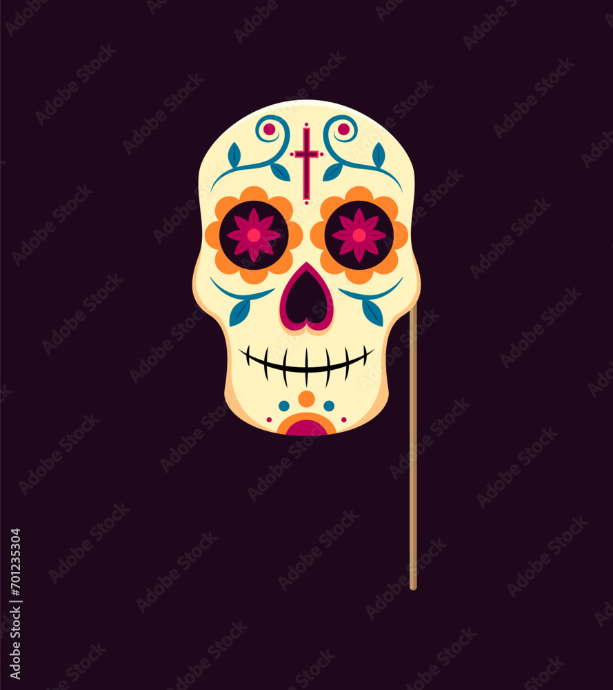 Dead day photo booth mask with props. Mexican dia de los muertos ...