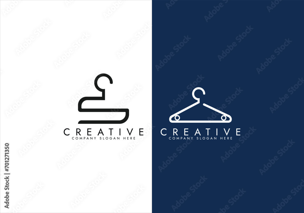 Simple clothes hanger logo design and boutique logo with creative ideas ...