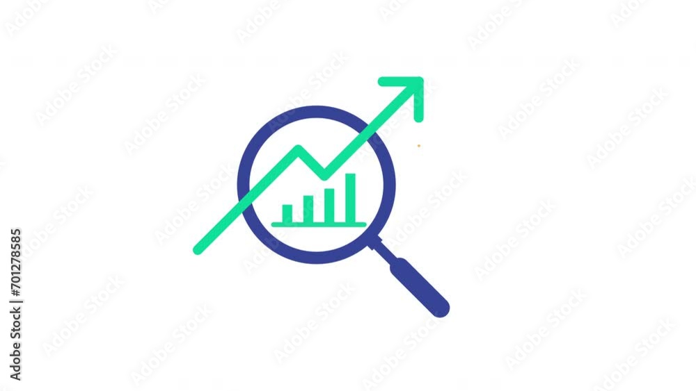 motion animated footage. Statistics bars columns growth, arrow up ...