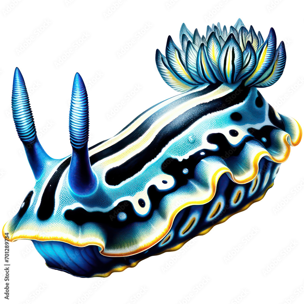 Nudibranch Sea Slugs, Watercolor Drawing Nudibranch Sea Slugs Sea life ...