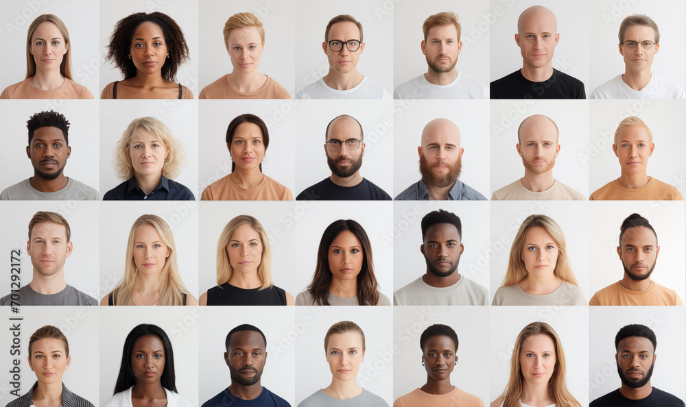 Global People diversity Collage Portraits, Each person close up shot ...