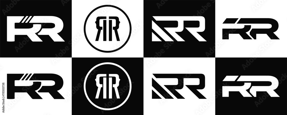 RR logo. R R design. White RR letter. RR, R R letter logo design ...