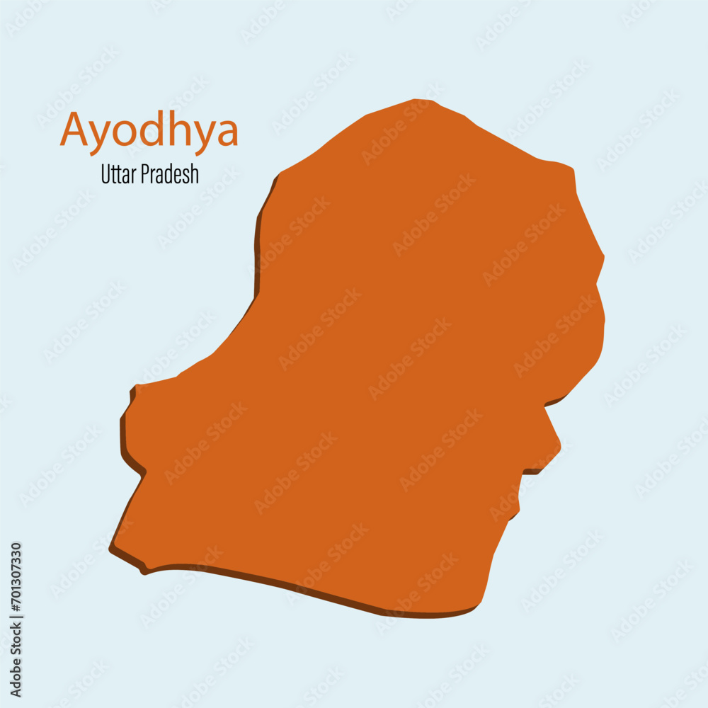 Vetor de Ayodha city map of state Uttar Pradesh, India. Vector ...