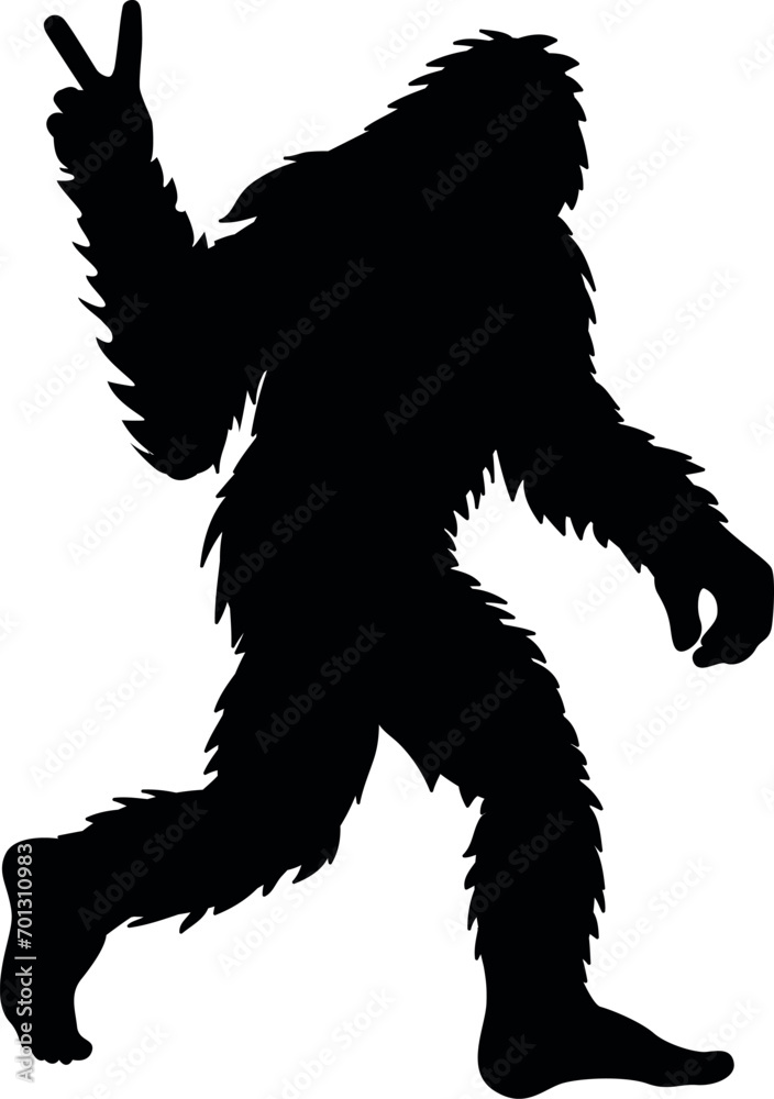 Bigfoot Sasquatch Peace Hand Sign SVG Cut File for Cricut and ...