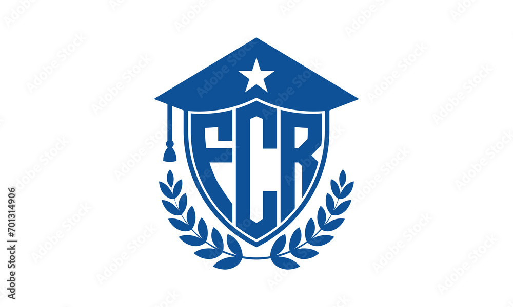 FCR three letter iconic academic logo design vector template. monogram ...