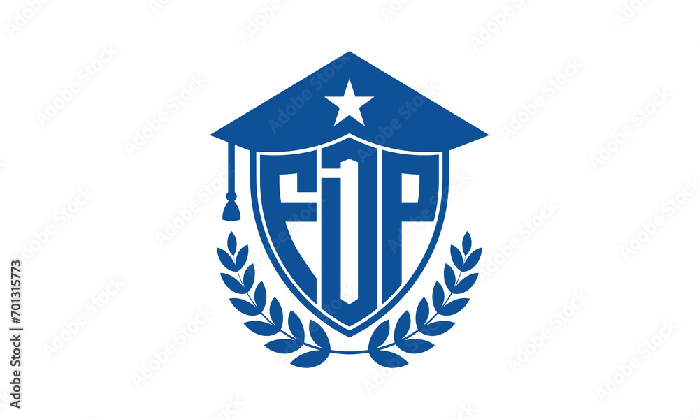 FDP three letter iconic academic logo design vector template. monogram ...