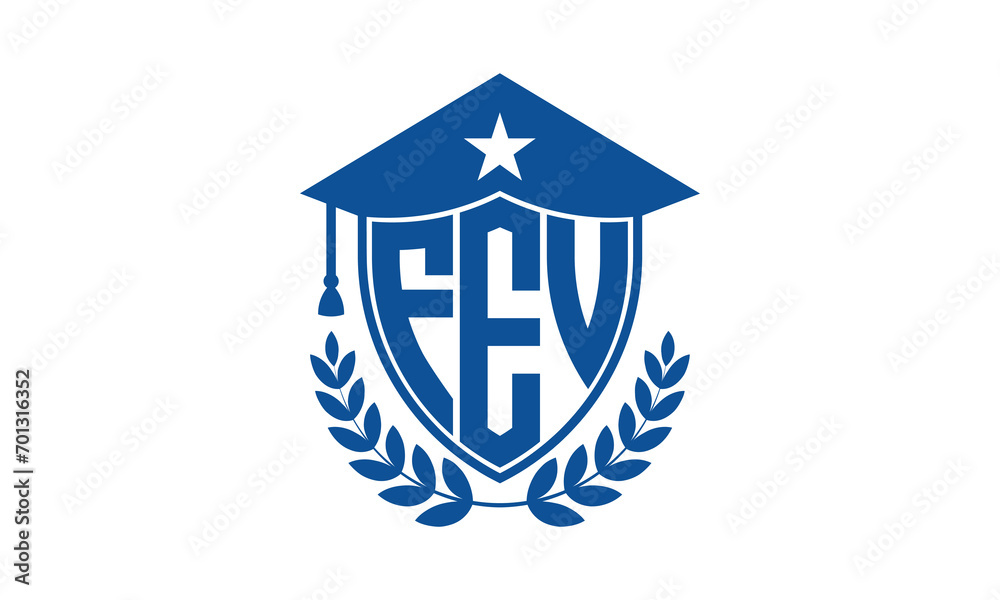 FEV three letter iconic academic logo design vector template. monogram ...