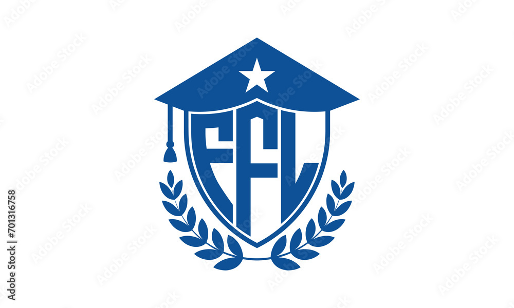 FFL three letter iconic academic logo design vector template. monogram ...