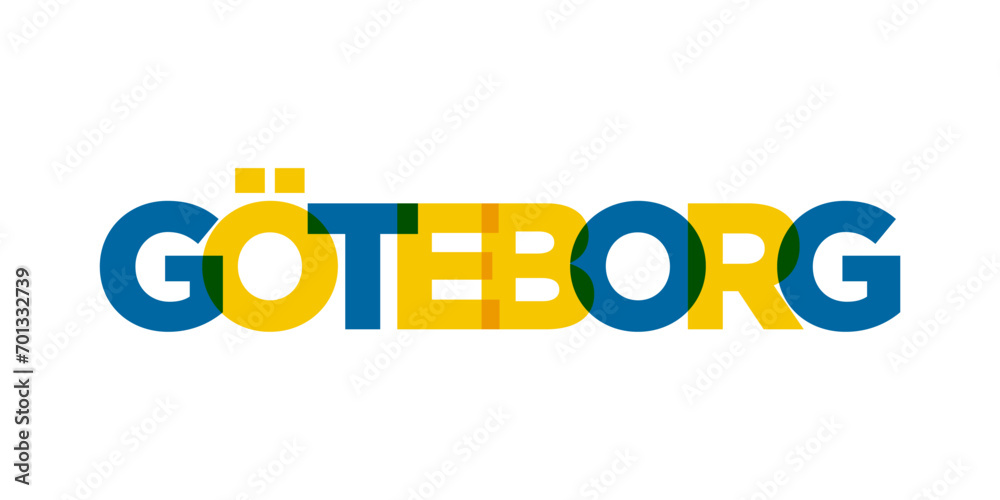 Gothenburg in the Sweden emblem. The design features a geometric style, vector illustration with ...