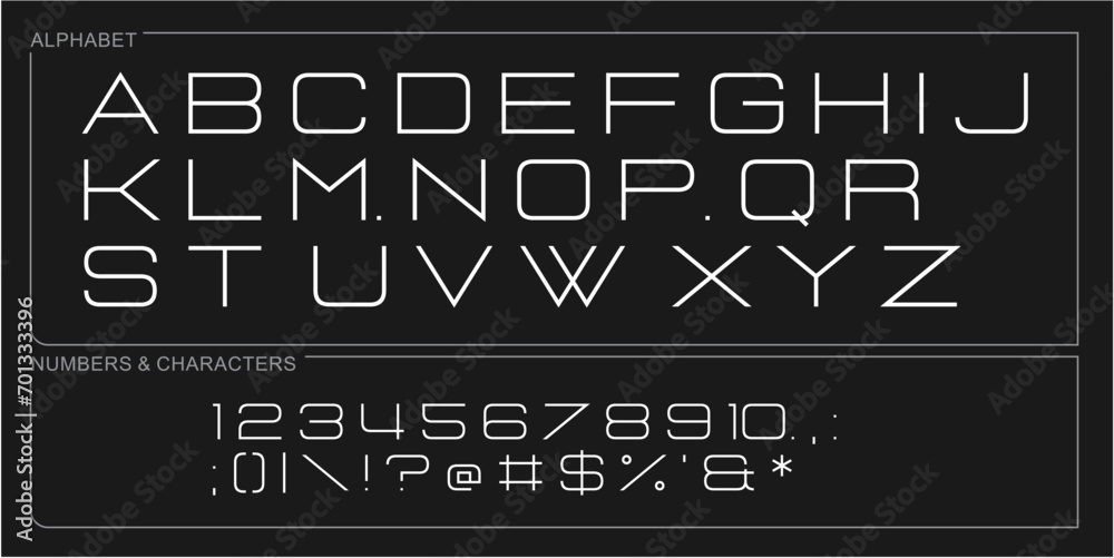 alphabet letter font set. typographic font with trendy thin, bold ...