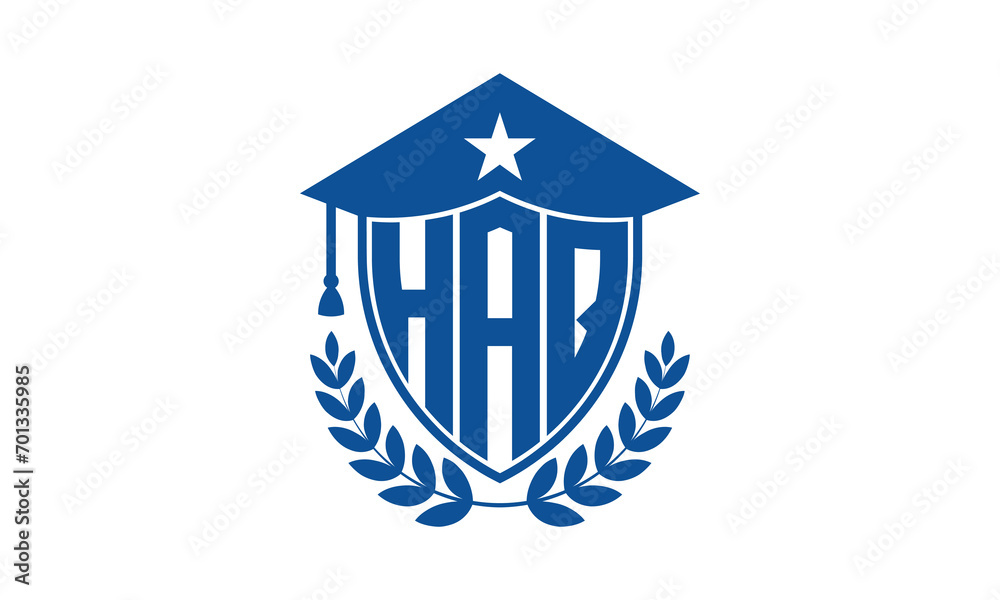 HAQ three letter iconic academic logo design vector template. monogram ...