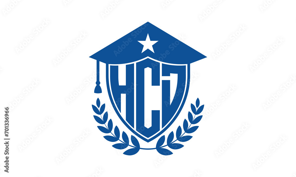HCD three letter iconic academic logo design vector template. monogram ...