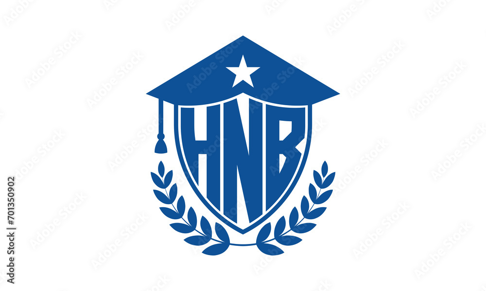 HNB three letter iconic academic logo design vector template. monogram ...