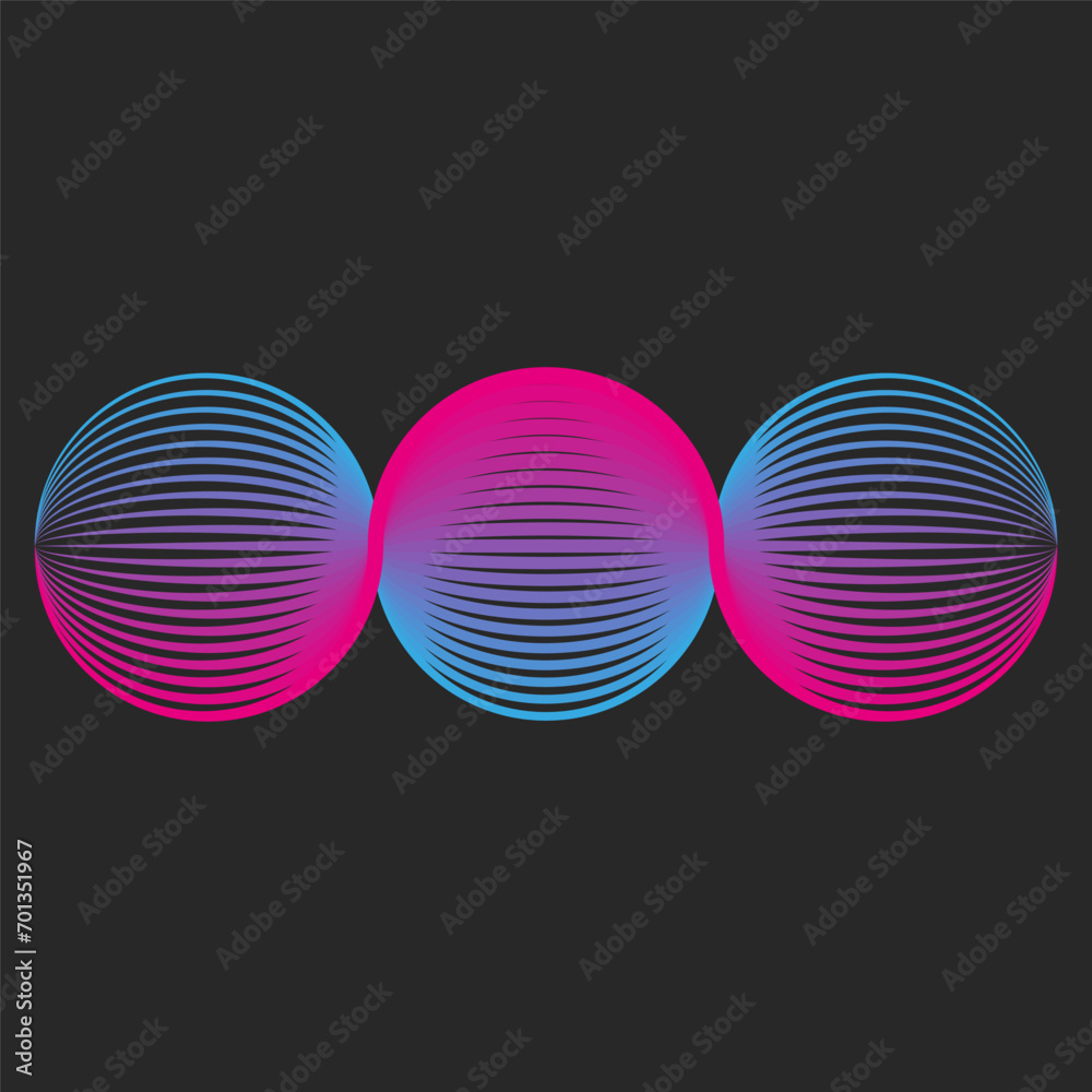 Circular infinity pattern logo from a three circles in horizontal row ...