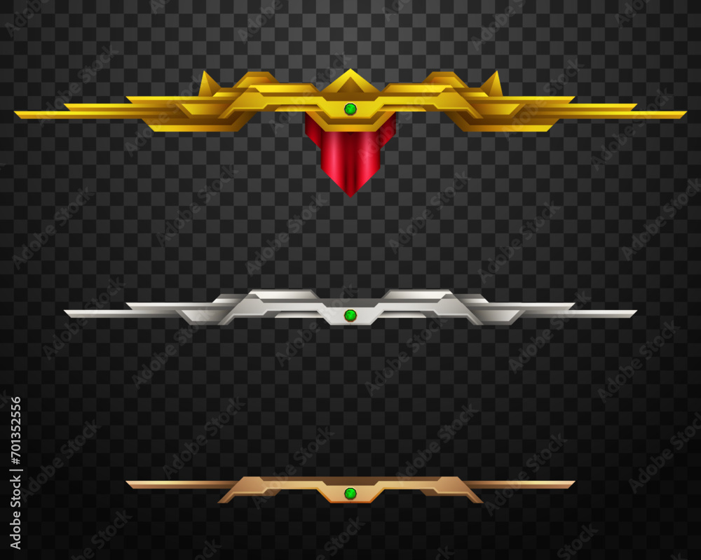 Vecteur Stock Game Level Up Rank GUI Bars with Gold, Silver and Bronze ...