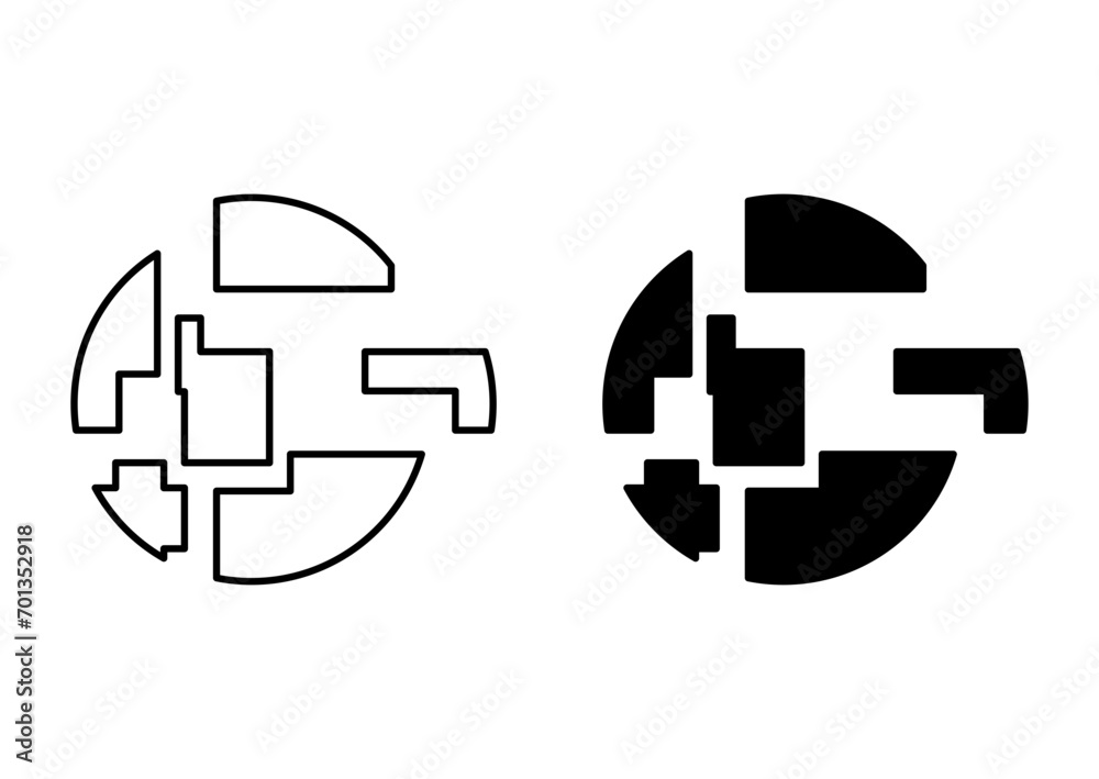 destroy planet vector line logo art icon mark. exploding global warming ...