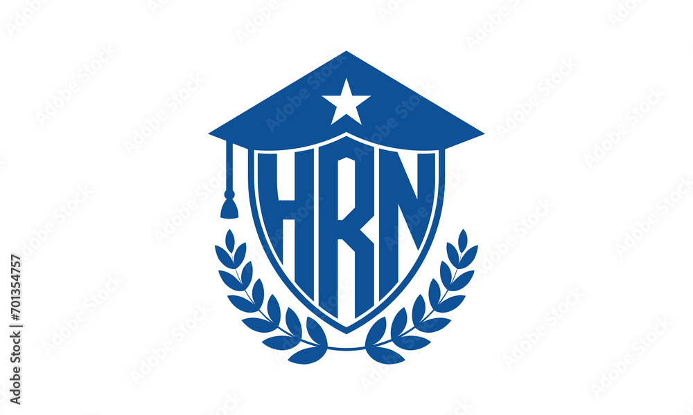 Vetor de HRN three letter iconic academic logo design vector template ...
