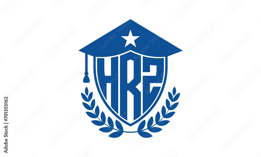 HRZ three letter iconic academic logo design vector template. monogram ...